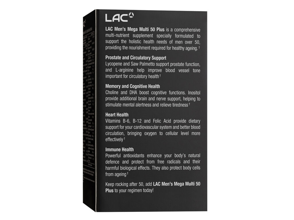 LAC Men’s Mega Multi 50 Plus 60 caplets – LAC