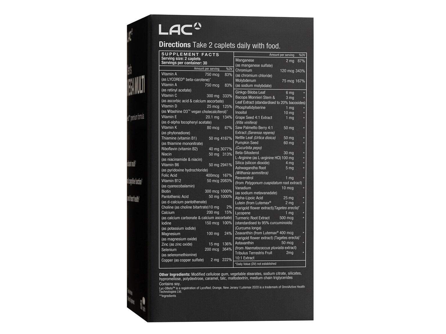 LAC Men’s Mega Multi 50 Plus 60 caplets – LAC